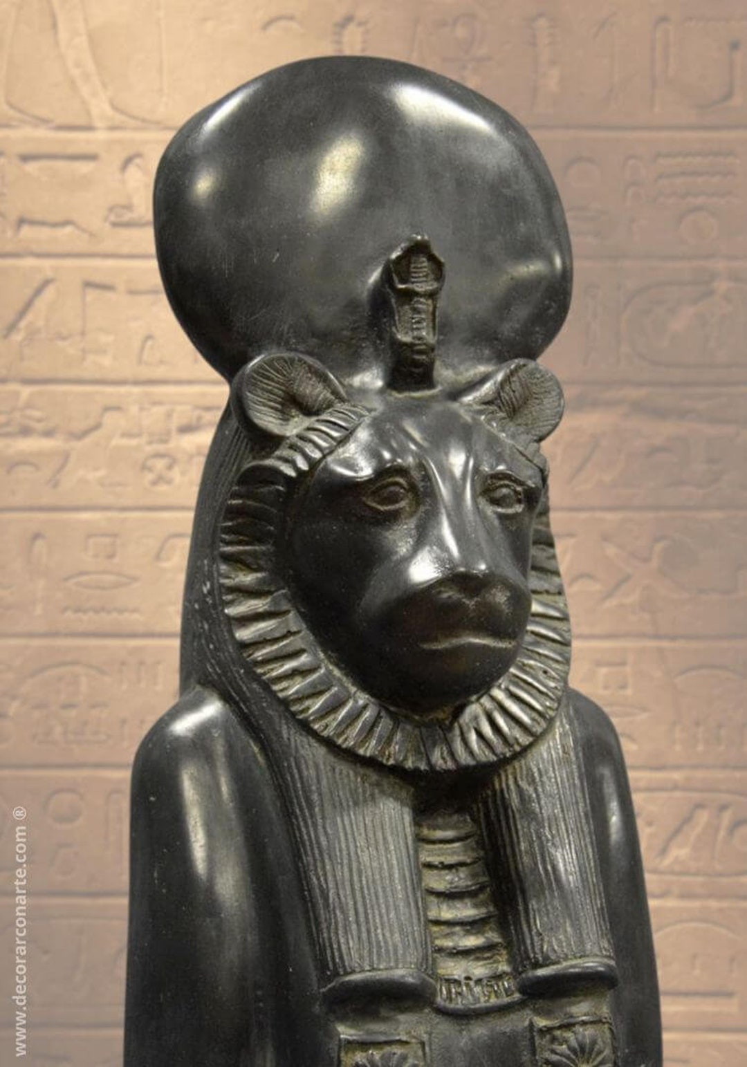 Sekhmet. Egyptian Lioness Goddess. 30 Cm 11.8 Inches. Black. Molded ...