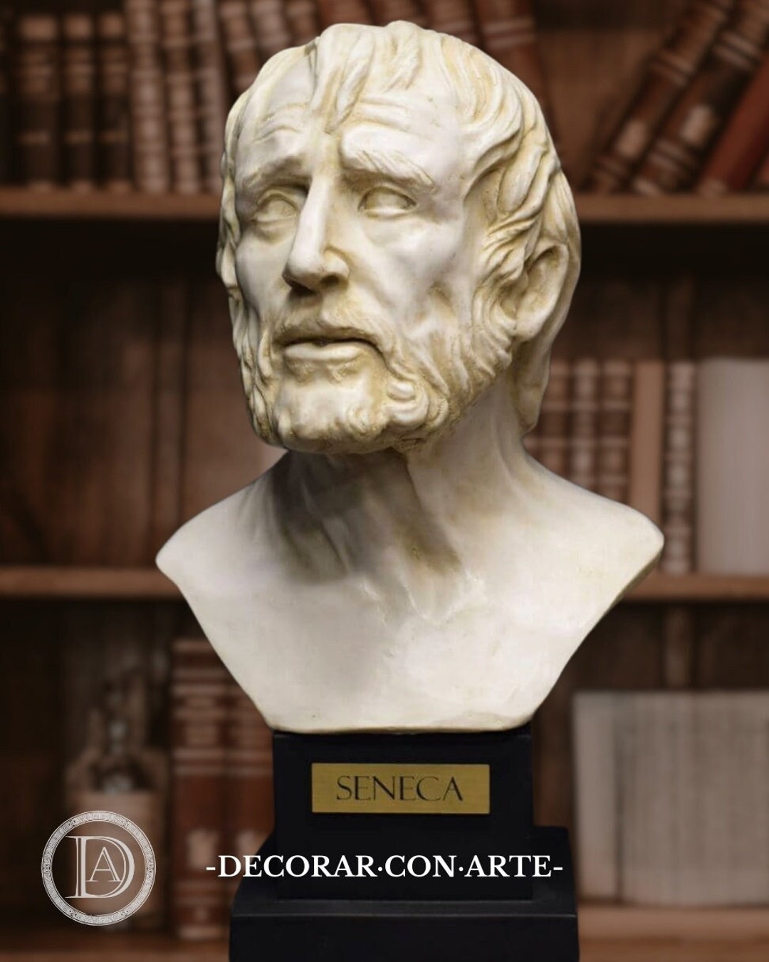 Seneca Bust. 31 Cm 12.2 In. Molded Marble. Handmade in Spain ...