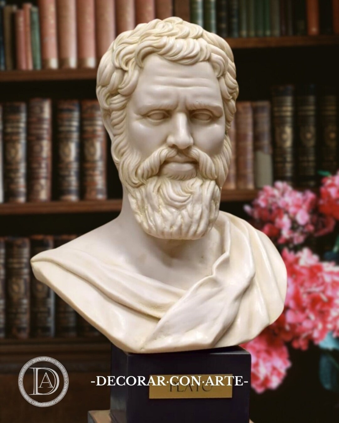 Bust of the Philosopher Plato. 32 Cm. (12.6 In). Molded Marble ...