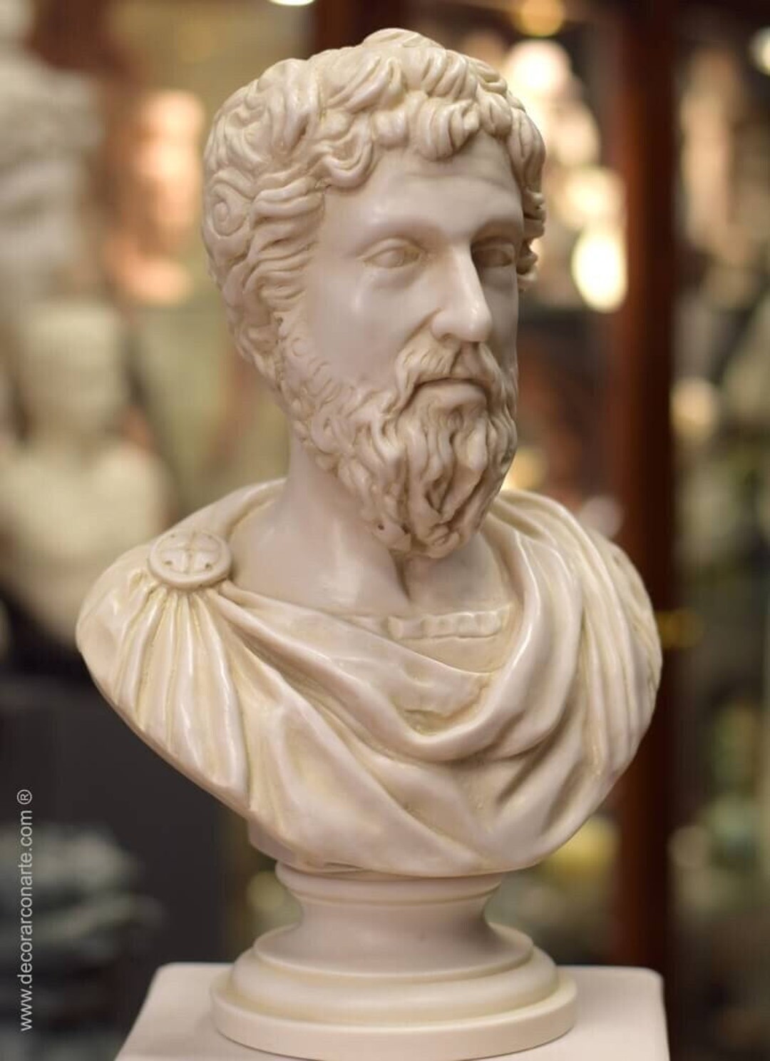 Bust of Emperor Marcus Aurelius, Stoic Philosopher. Height 12.6 In ...