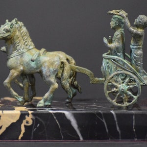 Roman Quadriga. Biga With Laureled Victor. 11 X 8 Cm (4.33 X 3.15 In ...