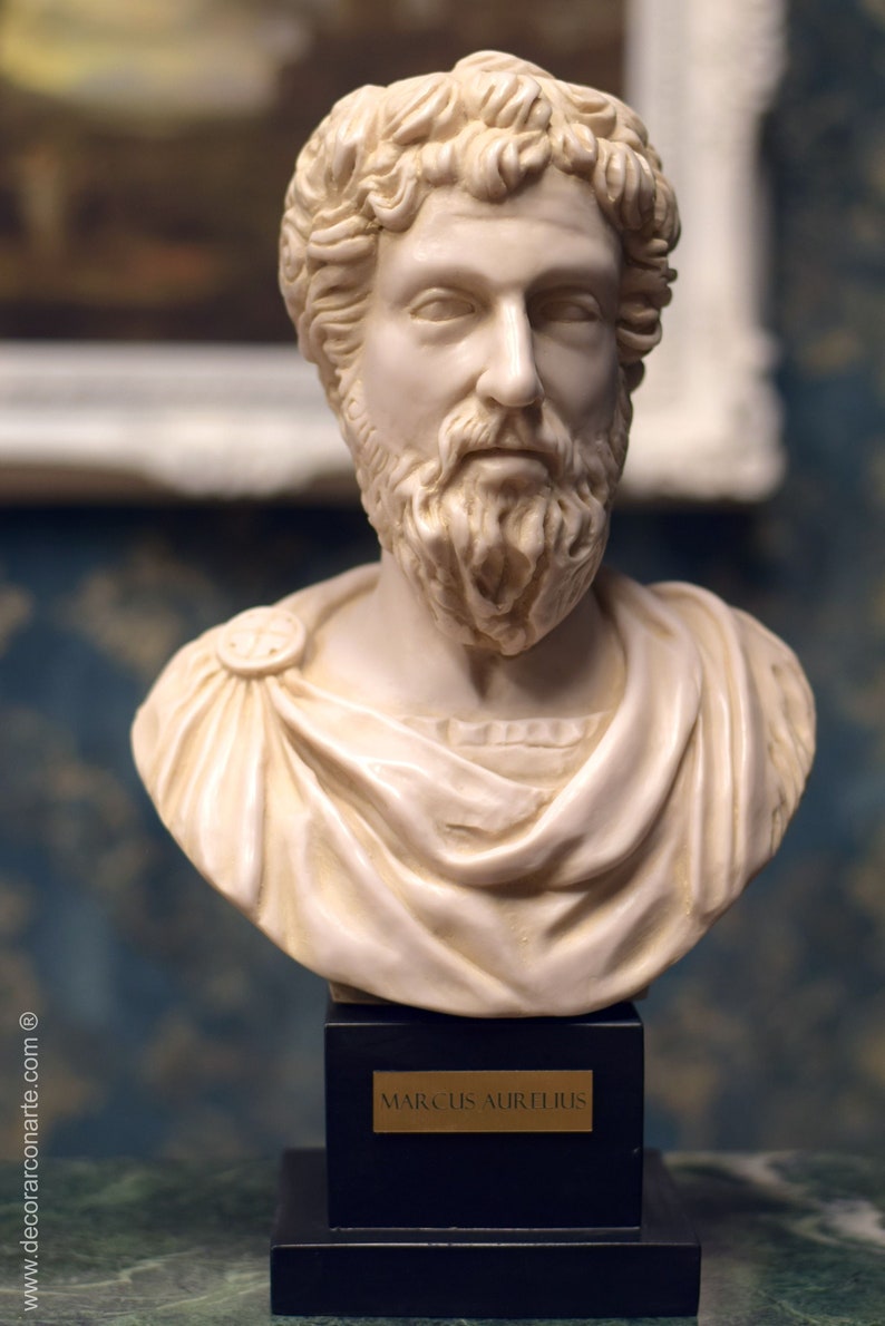 Bust of Emperor Marcus Aurelius, Stoic Philosopher. Height 14.17in ...