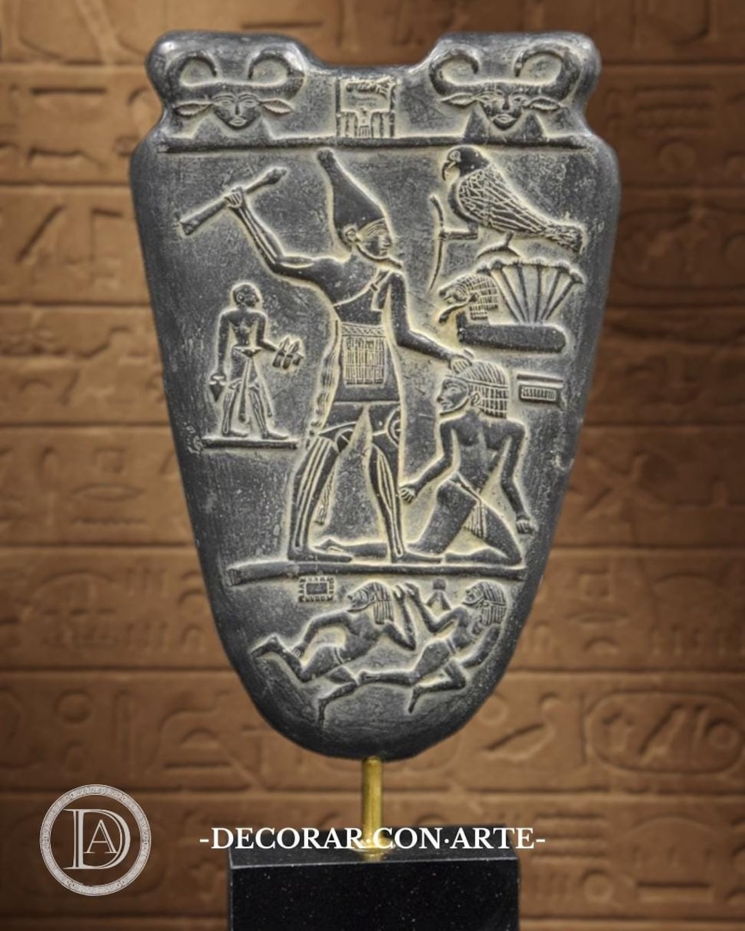 Narmer Palette. 31 Cm (12.2 Inches). Black Finish. Egyptian ...