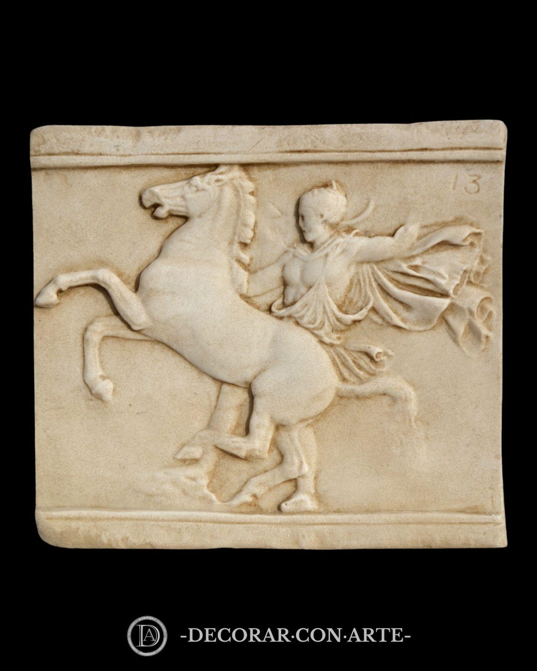 Rider. Parthenon Relief. 34 X 31 Cm (13.39 X 12.2 In) Molded Marble ...