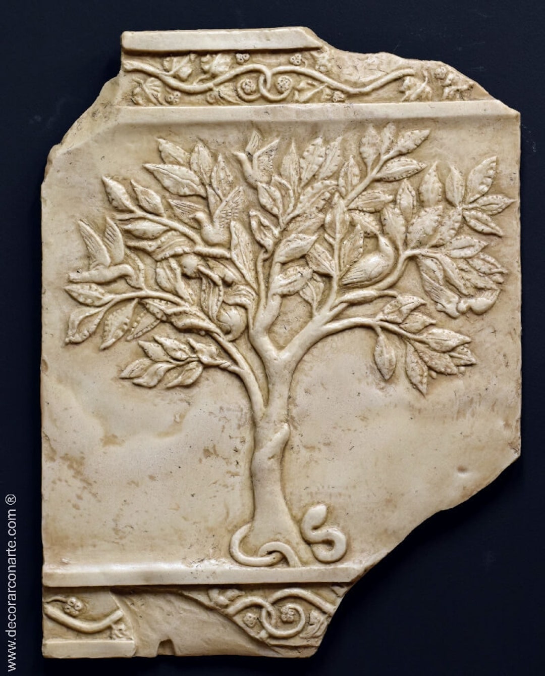 Laurel Tree. 48 Cm 18.90 In. Molded Marble Relief Reproduction ...