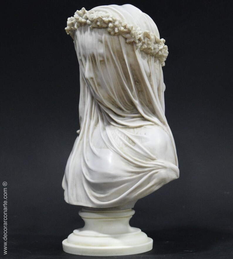 Veiled Vestal Virgin. Marble Finish. 13in. Handmade in Europe. - Etsy