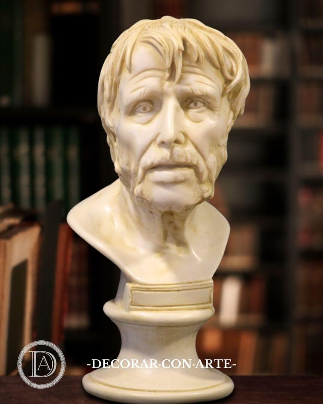Bust of Seneca. 42 Cm (16.53 Inches). Molded Marble. Handmade in Europe ...