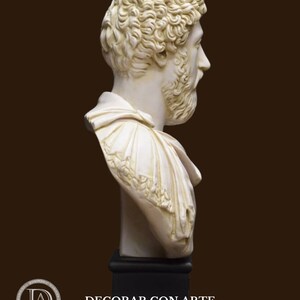 Bust of Marcus Aurelius. Base With Plaque. 48 Cm 18.90 In. Handmade in ...