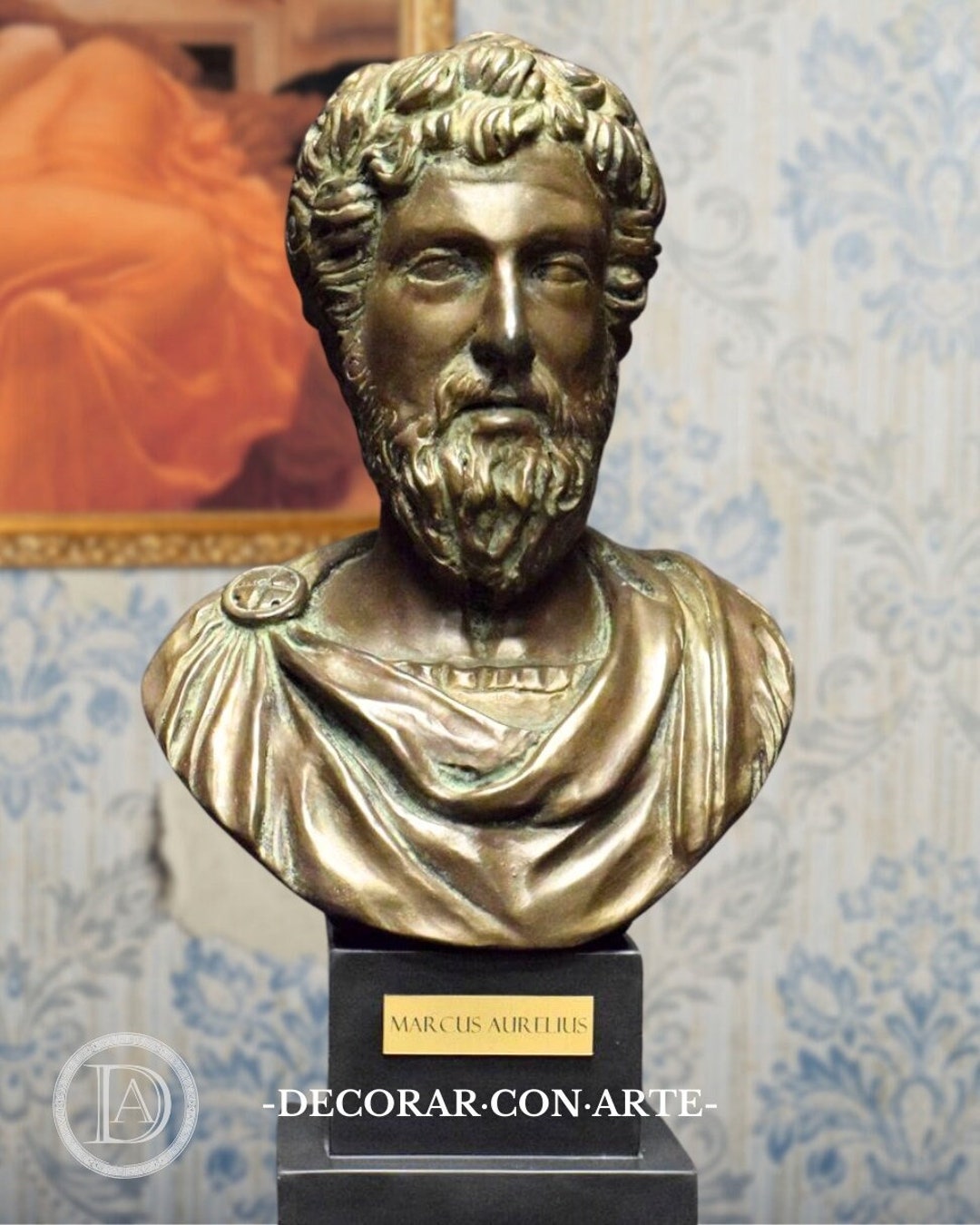 Bust of Stoic Philosopher Marcus Aurelius. 35 Cm (13.7 In). Bronze ...