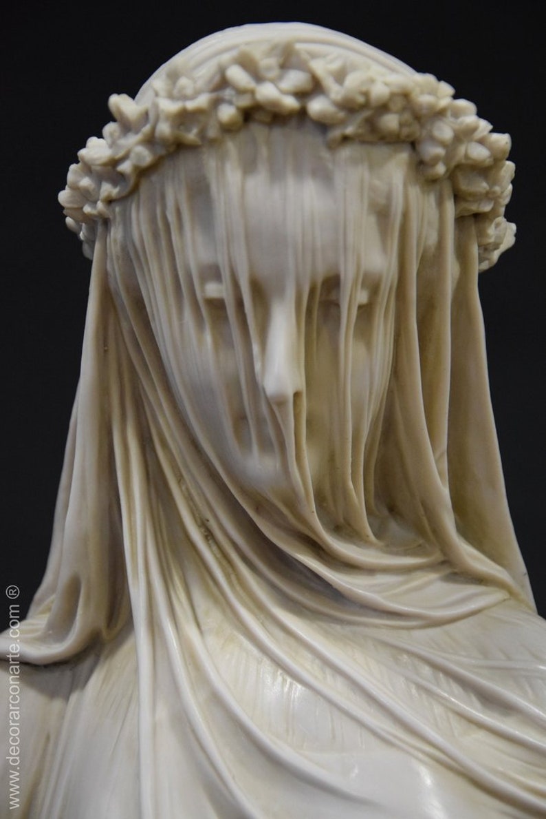 Veiled Vestal Virgin Marble Finish 13in Handmade In Europe Etsy