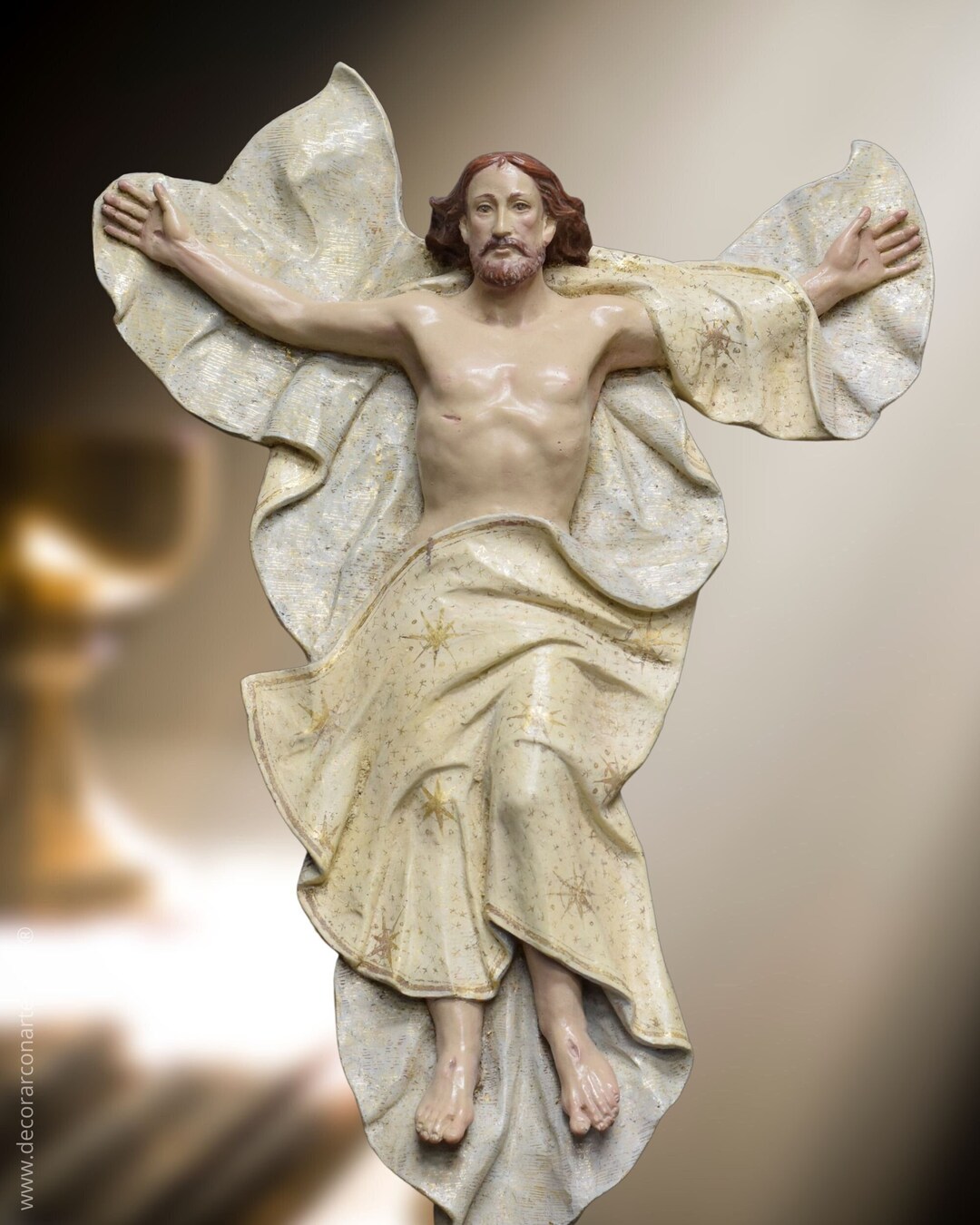 Resurrected Christ. Molded Alabaster. 20.47in. Religious Art ...