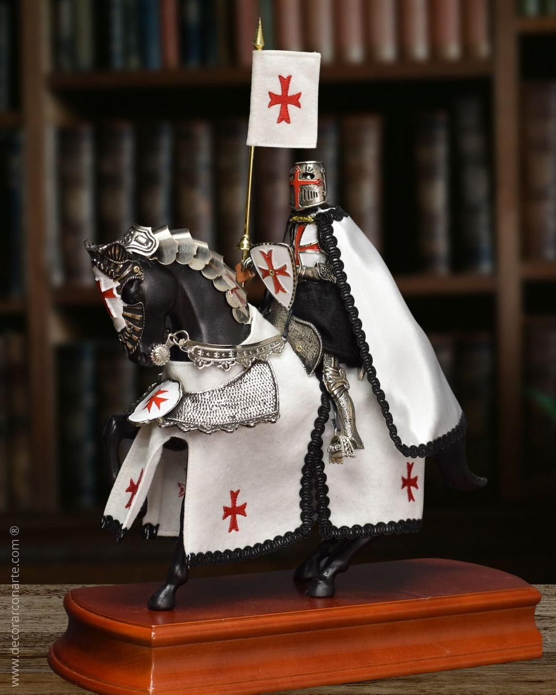 Templar. Knight on Horseback. 35 Cm. Handmade in Spain. Figures of ...