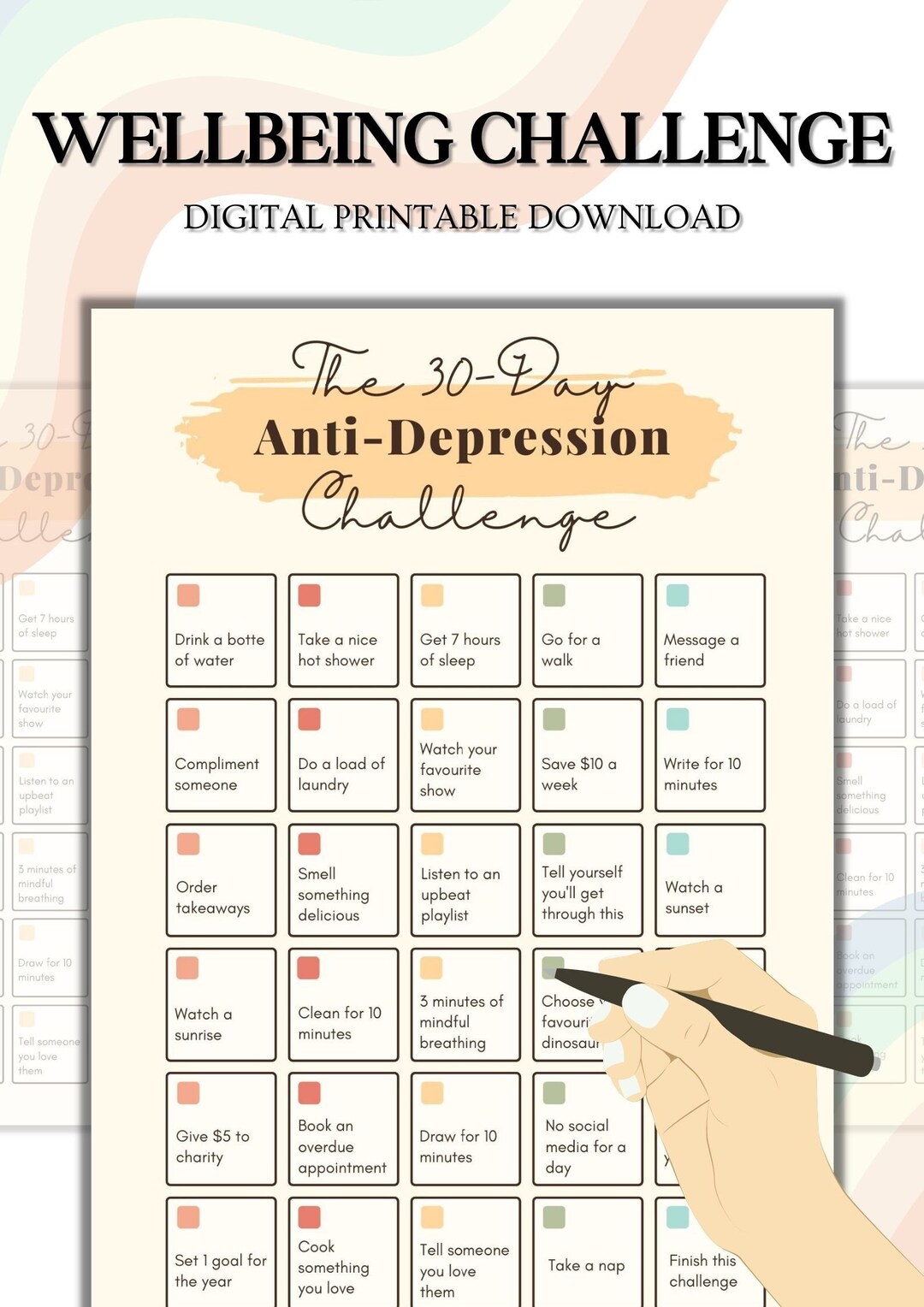 30-day Anti-depression Challenge, 30 Day Challenge for Self Love ...