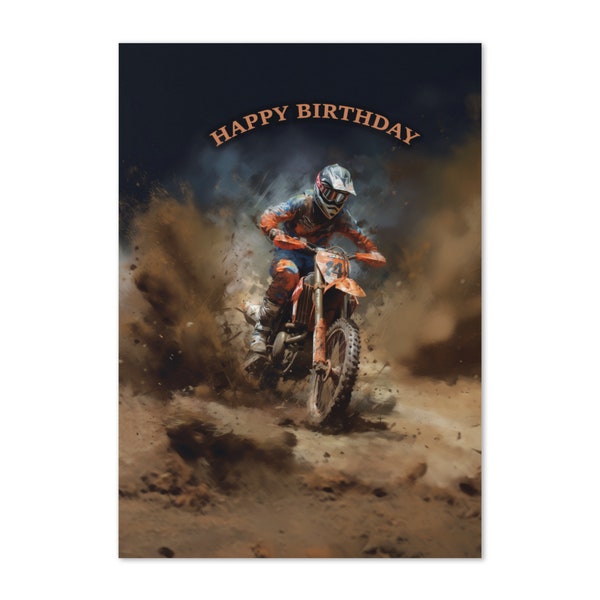 Motocross Birthday Card - Etsy UK