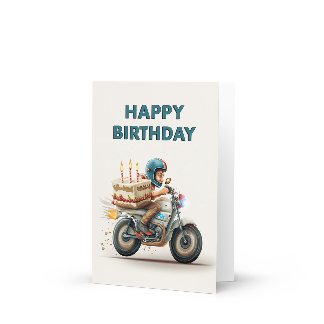 Birthday Card for Motorbiker Motorbikes Love Romance Heart ...