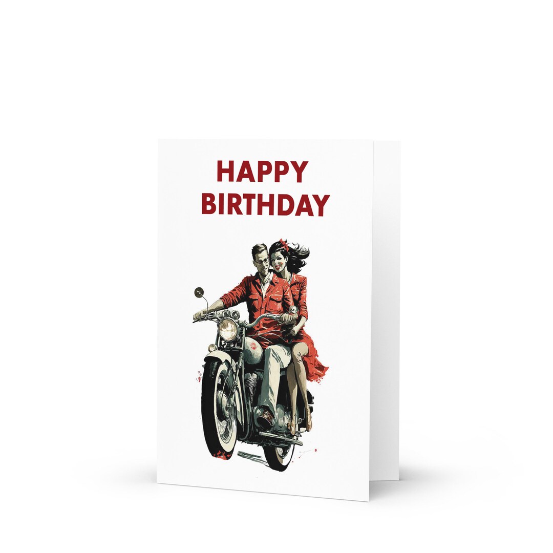 Birthday Card for Motorbiker Motorbikes Love Romance Heart ...