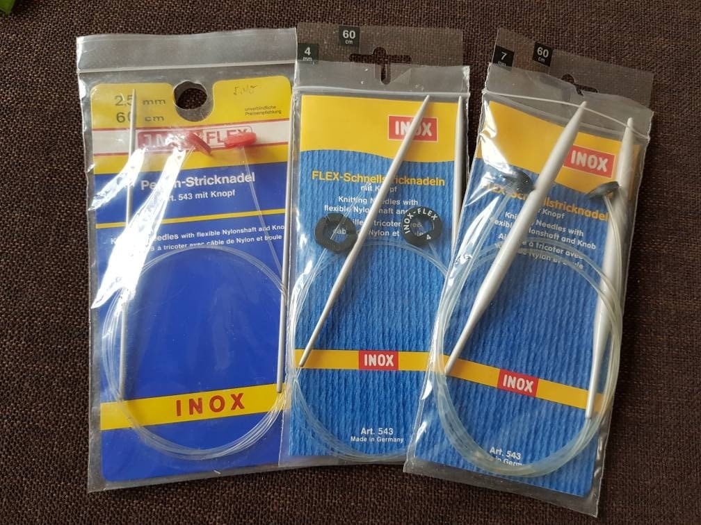 INOX Alu-color Circular Knitting Needle 2.5 Mm Pink 4.5 Mm Green 60 Cm ...