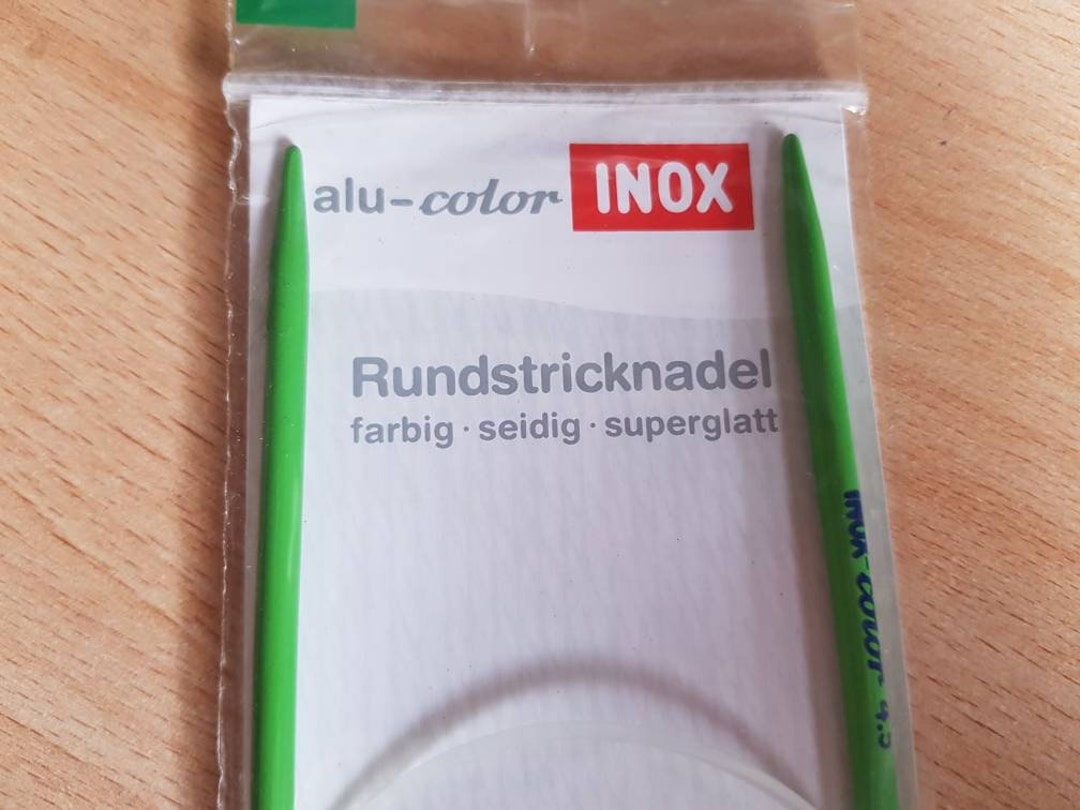INOX Alu-color Circular Knitting Needle 2.5 Mm Pink 4.5 Mm Green 60 Cm ...