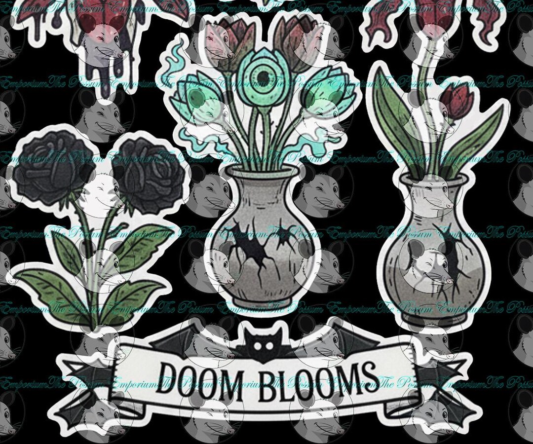 Doom Bloom Flower Themed Stickerset - Etsy