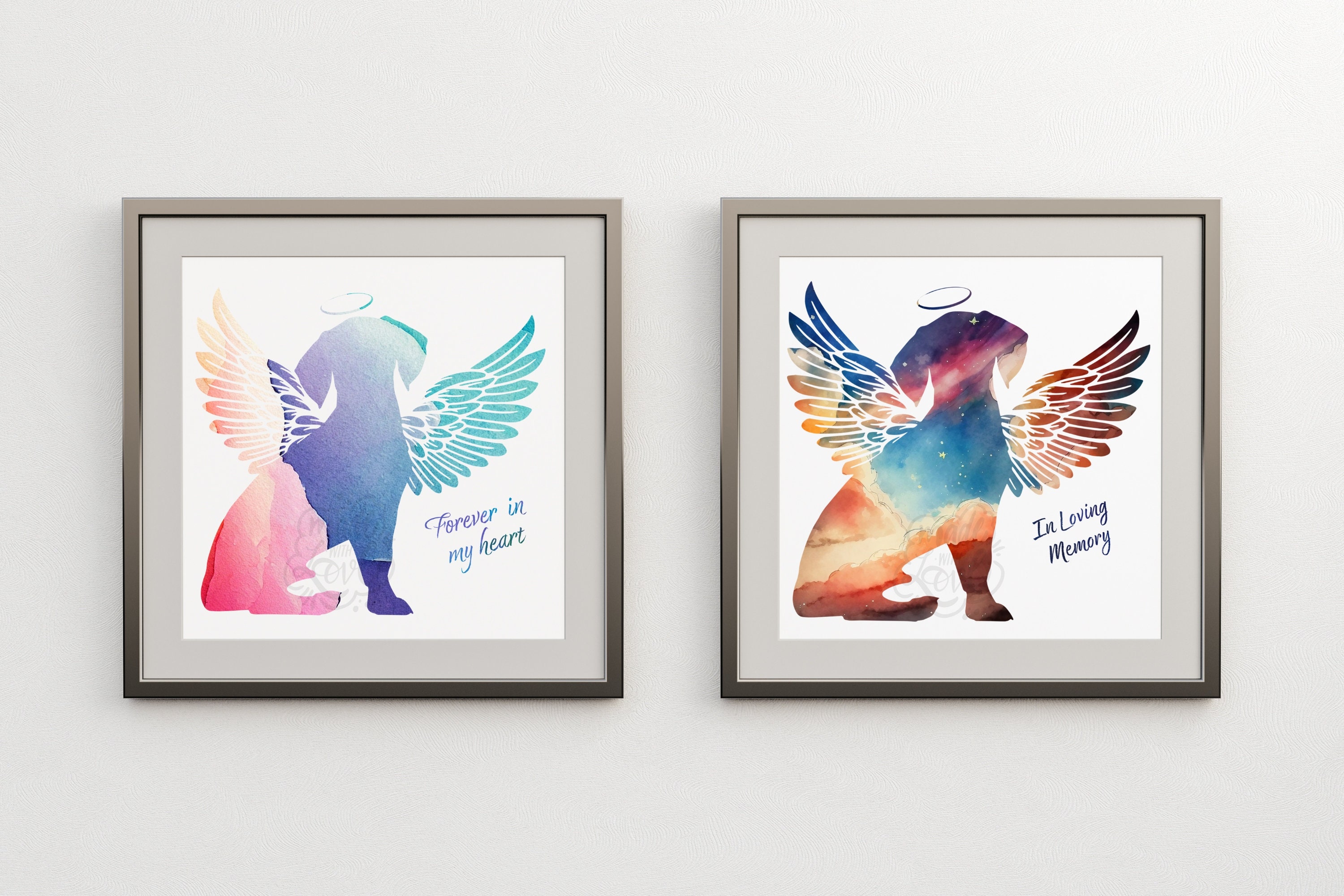 Beagle Angel Wings Rainbow Bridge Remembrance Art Pet Loss - Etsy