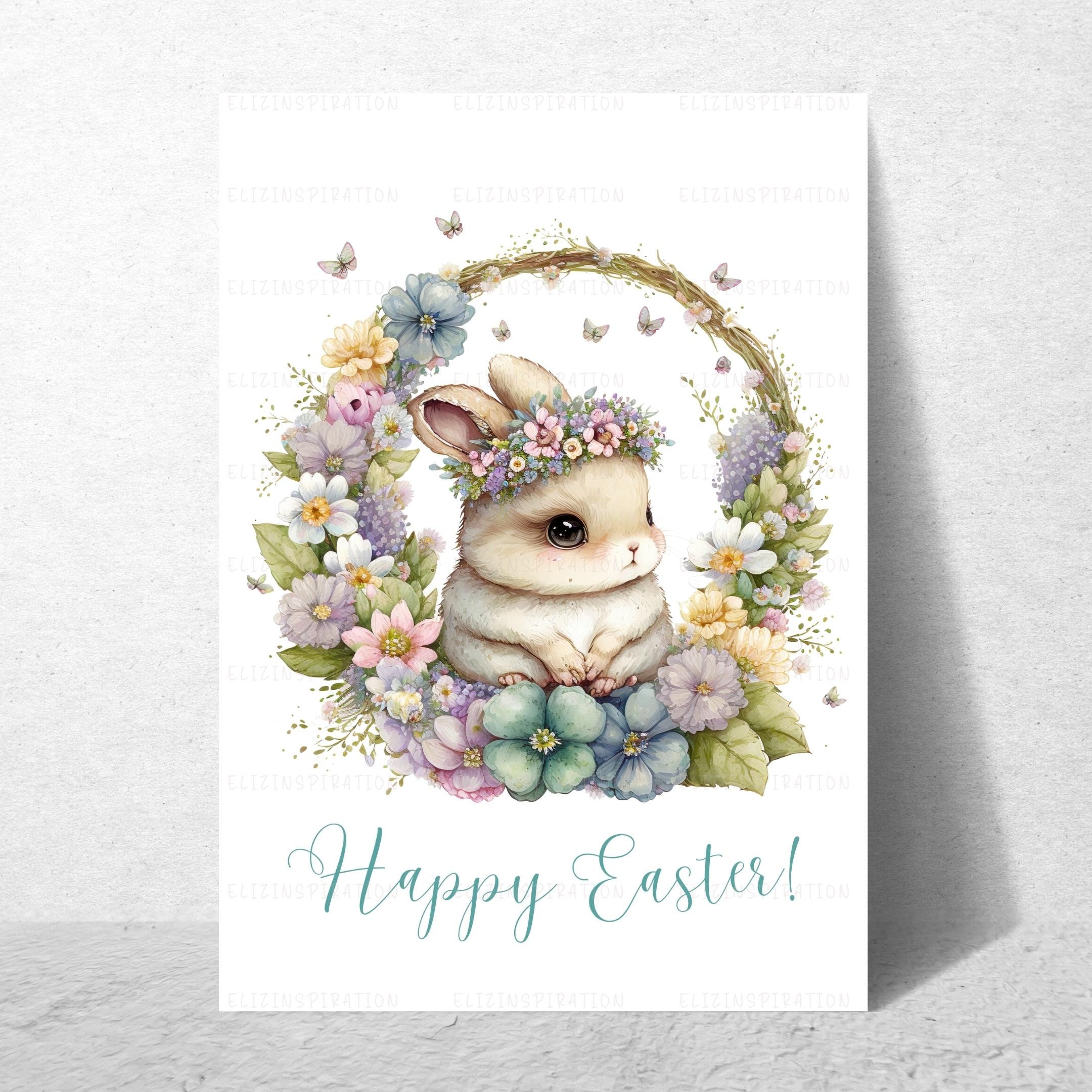 Easter Card Set Digital Download, Printable Easter Card Set, Happy ...