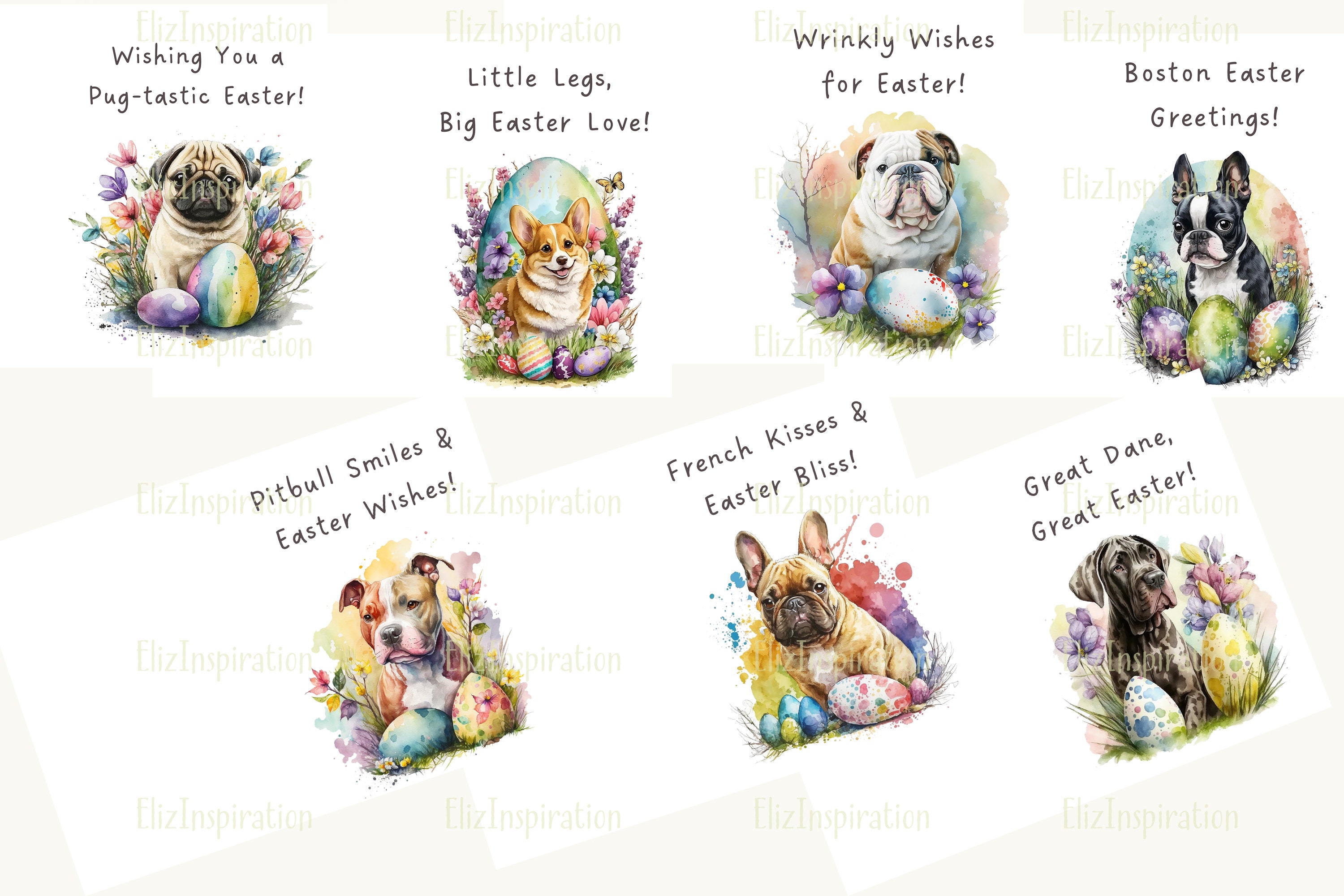 Printable Easter Greeting Cards Adorable Puppy Greetings Instant ...