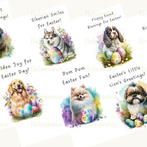 Instant Download - Easter Cards - Adorable Puppy Greetings - Print at ...