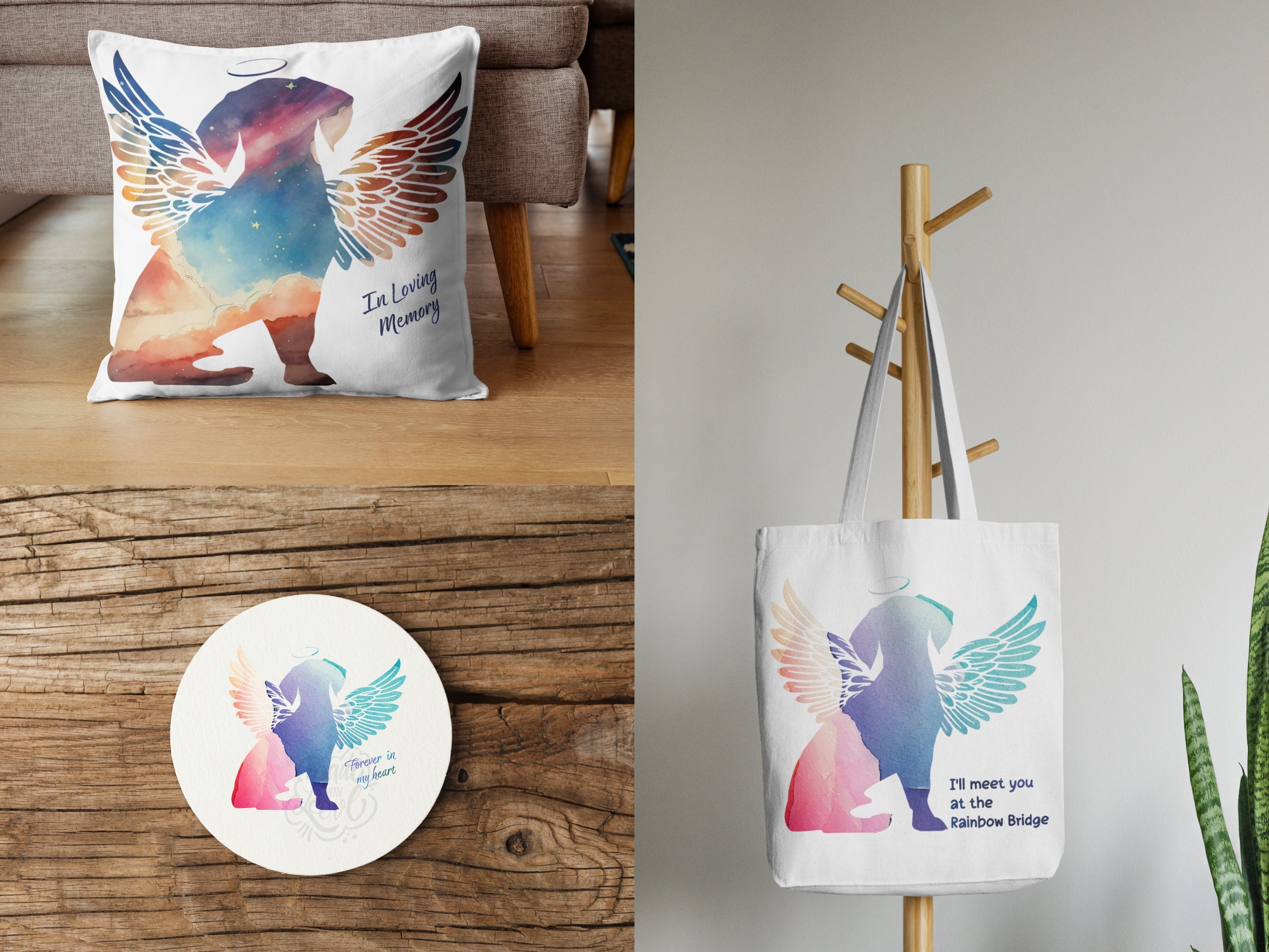 Beagle Angel Wings Rainbow Bridge Remembrance Art Pet Loss - Etsy