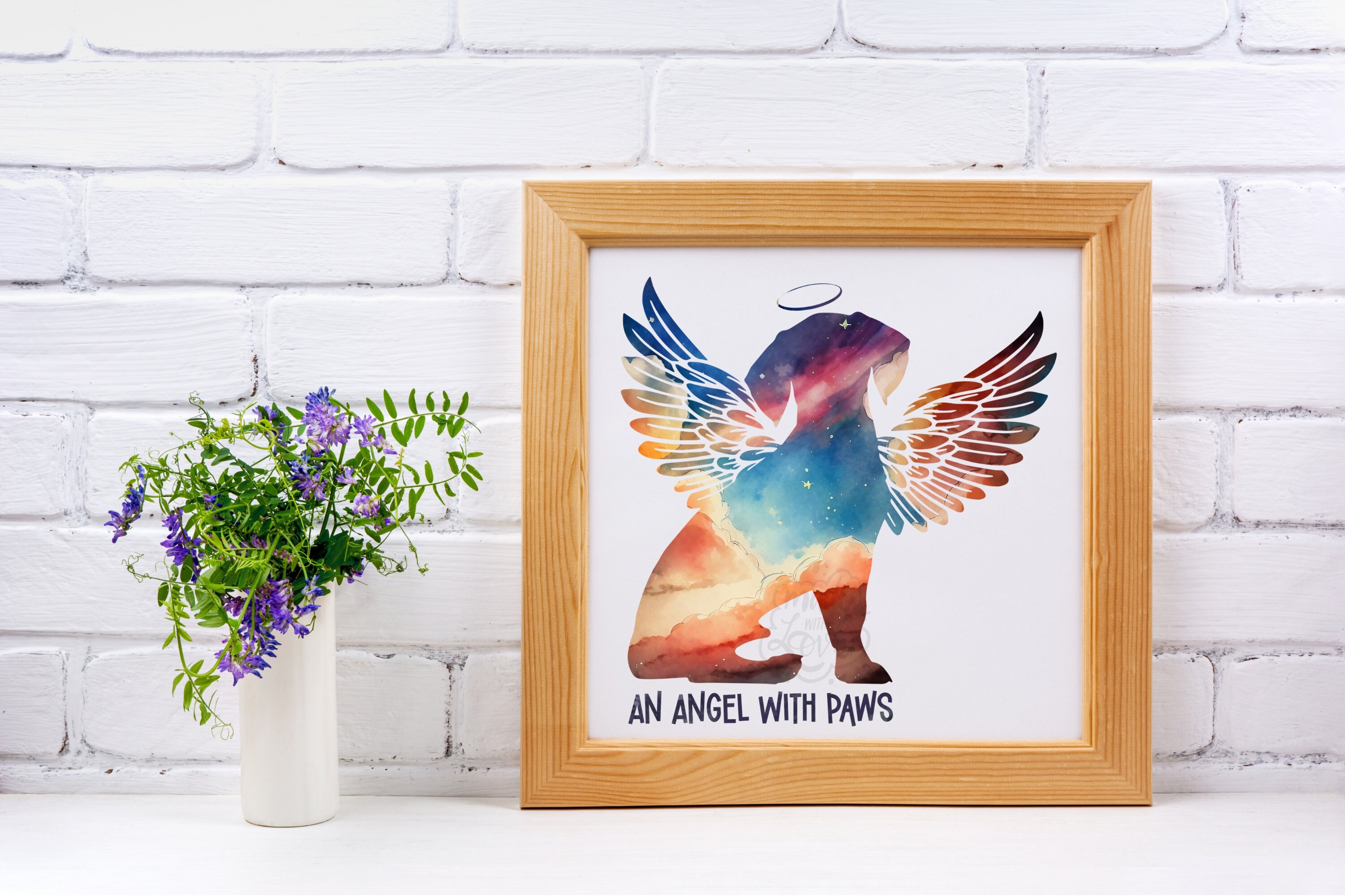 Beagle Angel Wings Rainbow Bridge Remembrance Art Pet Loss - Etsy