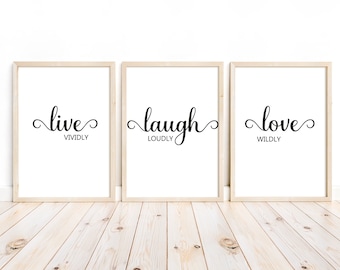 Live Laugh Love Wall Art Printable Digital Download - Etsy