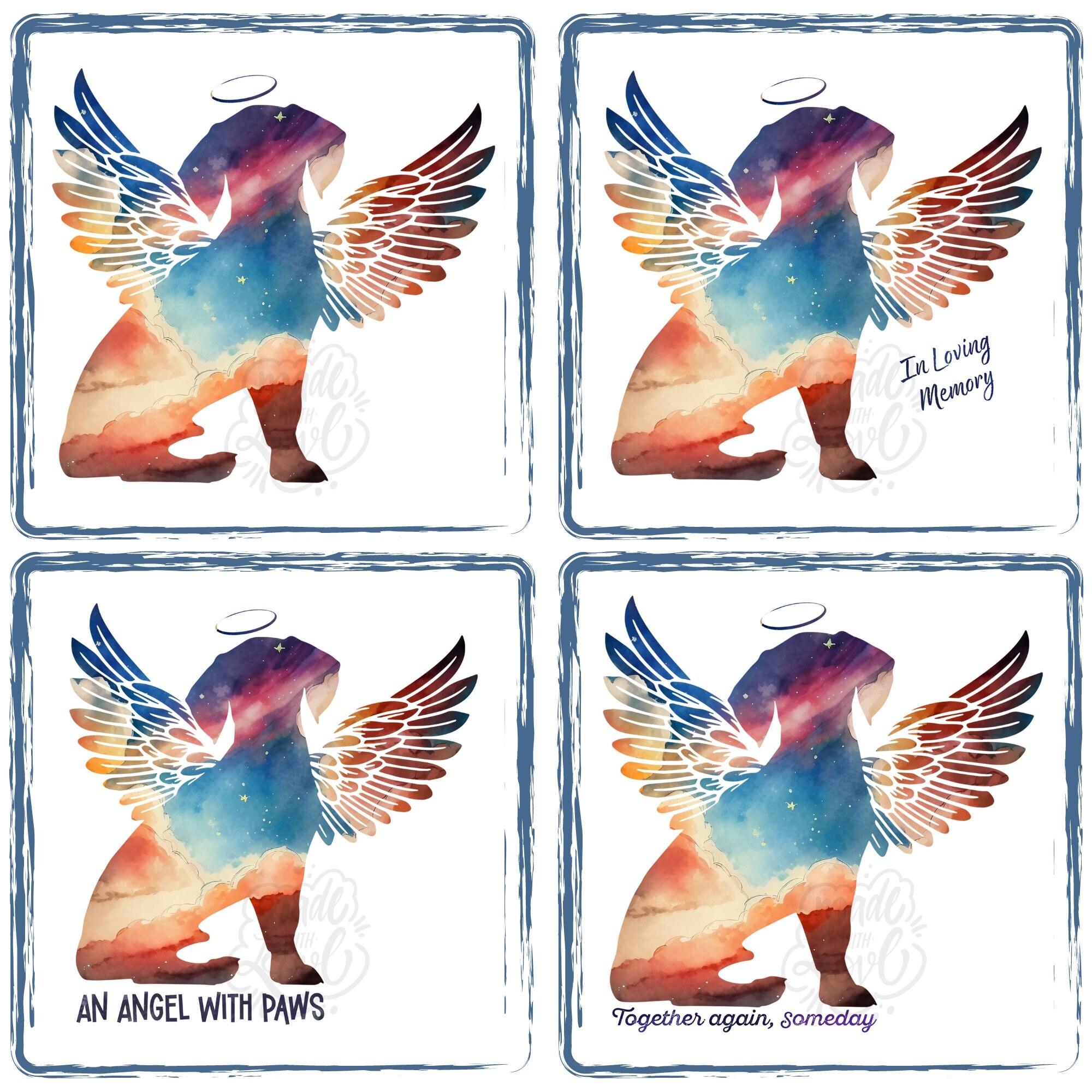 Beagle Angel Wings Rainbow Bridge Remembrance Art Pet Loss - Etsy