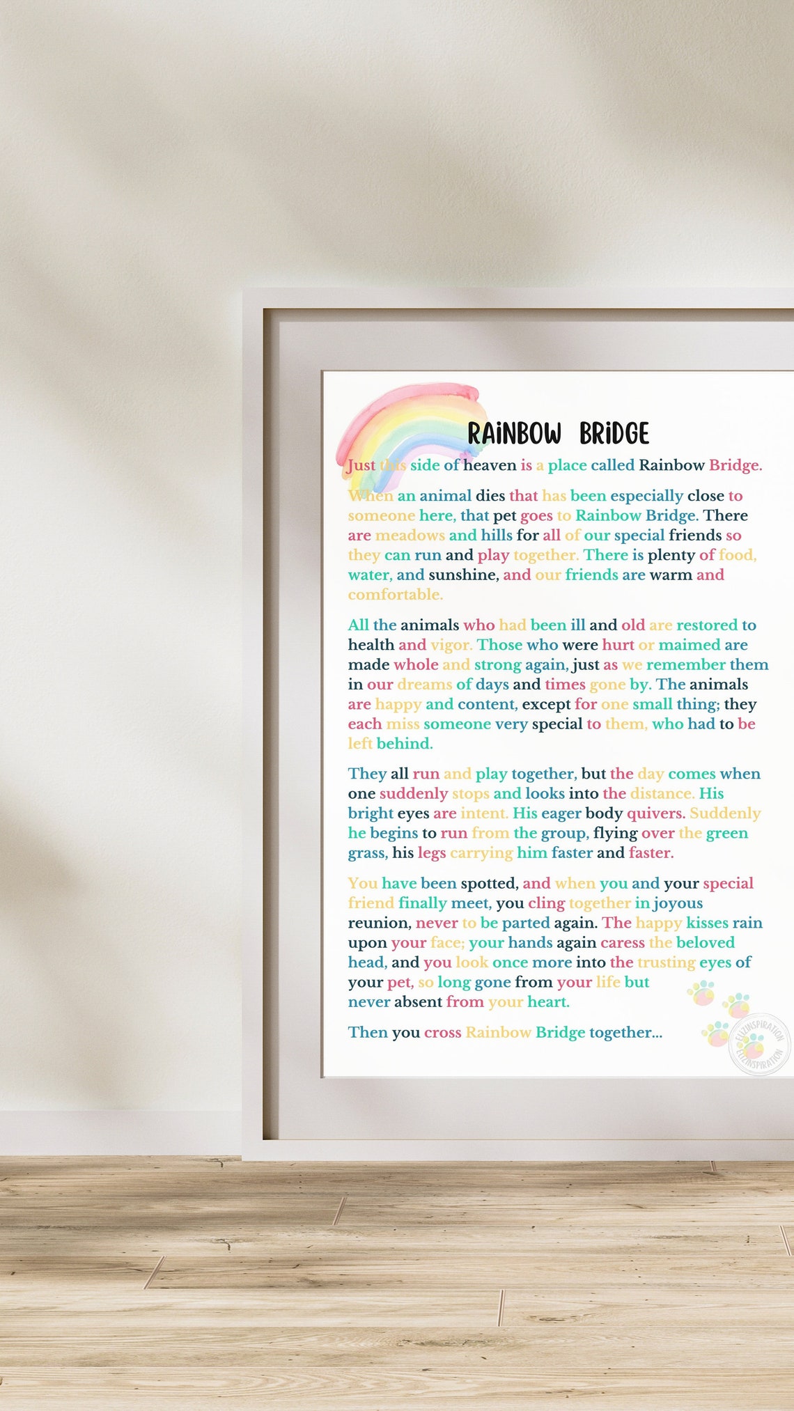Rainbow Bridge Poem Digital Print Bundle Pack Pet Loss - Etsy Canada