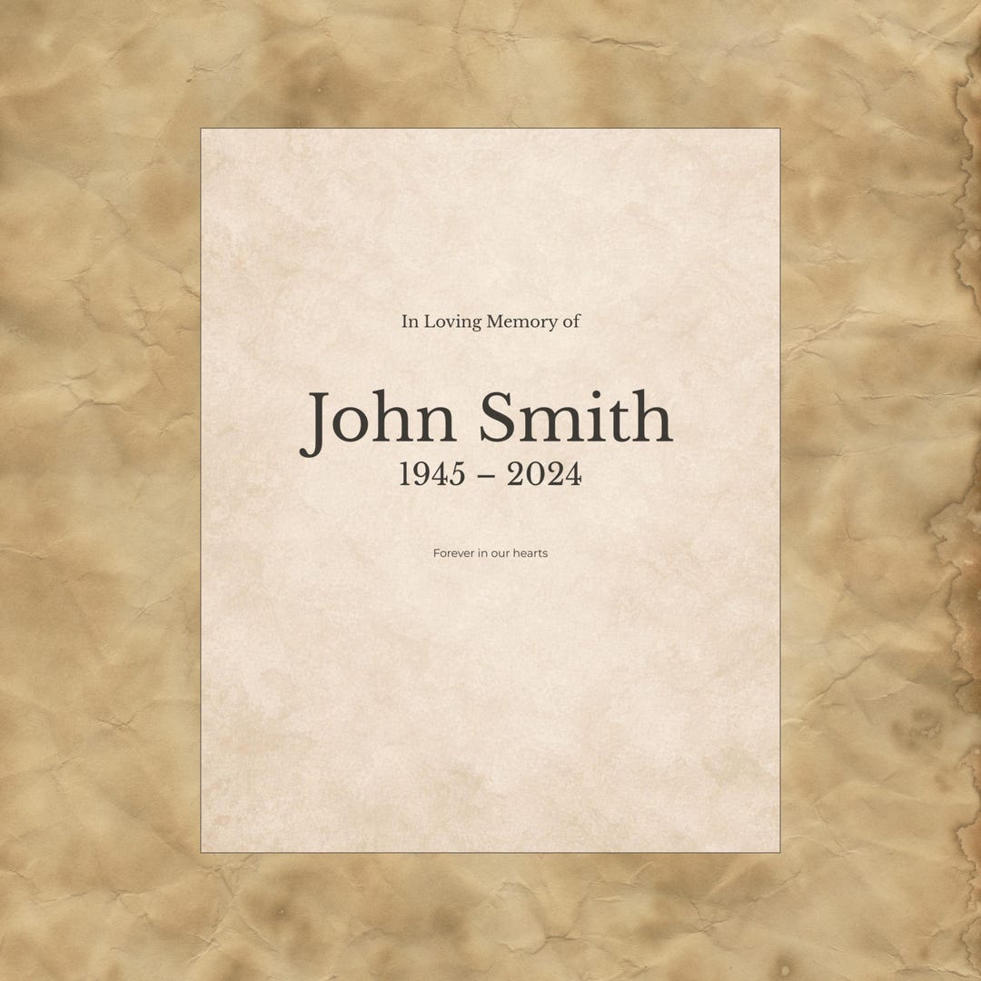 Minimal in Loving Memory Name Printable | Simple Memorial Wall Art ...