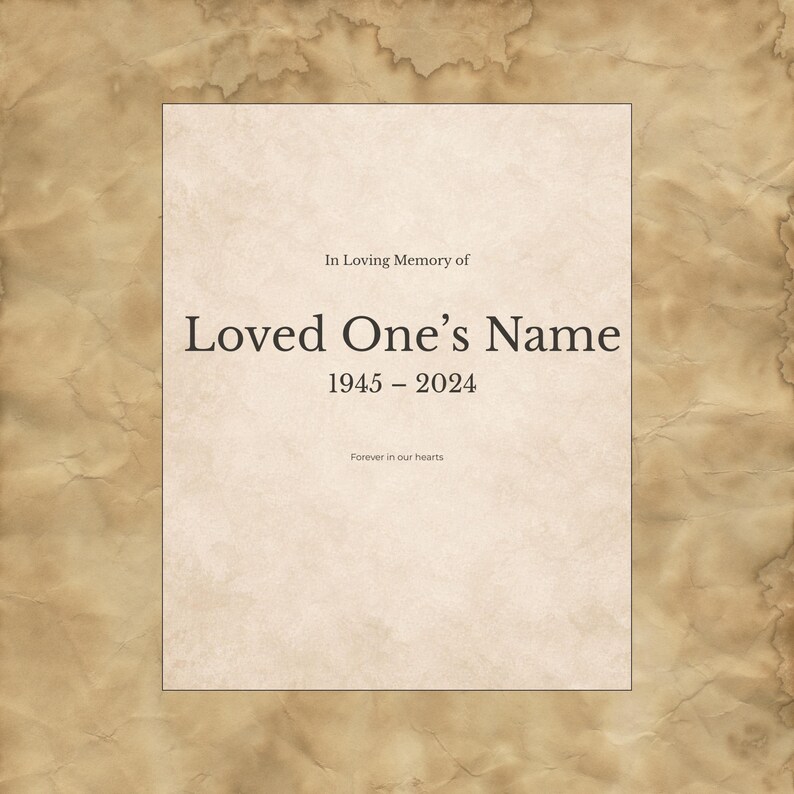 In Loving Memory Name Printable – Personalized Memorial Wall Art ...