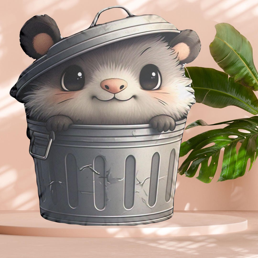 Trash Goblin Opossum Pillow | Cute Chibi Plush | Funny Animal Meme ...