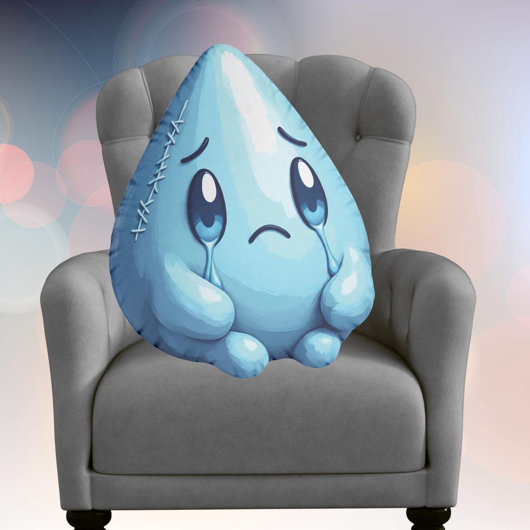 Teardrop Hug Pillow I Kawaii Sad Plush I Crybaby Room Decor I Emotional ...