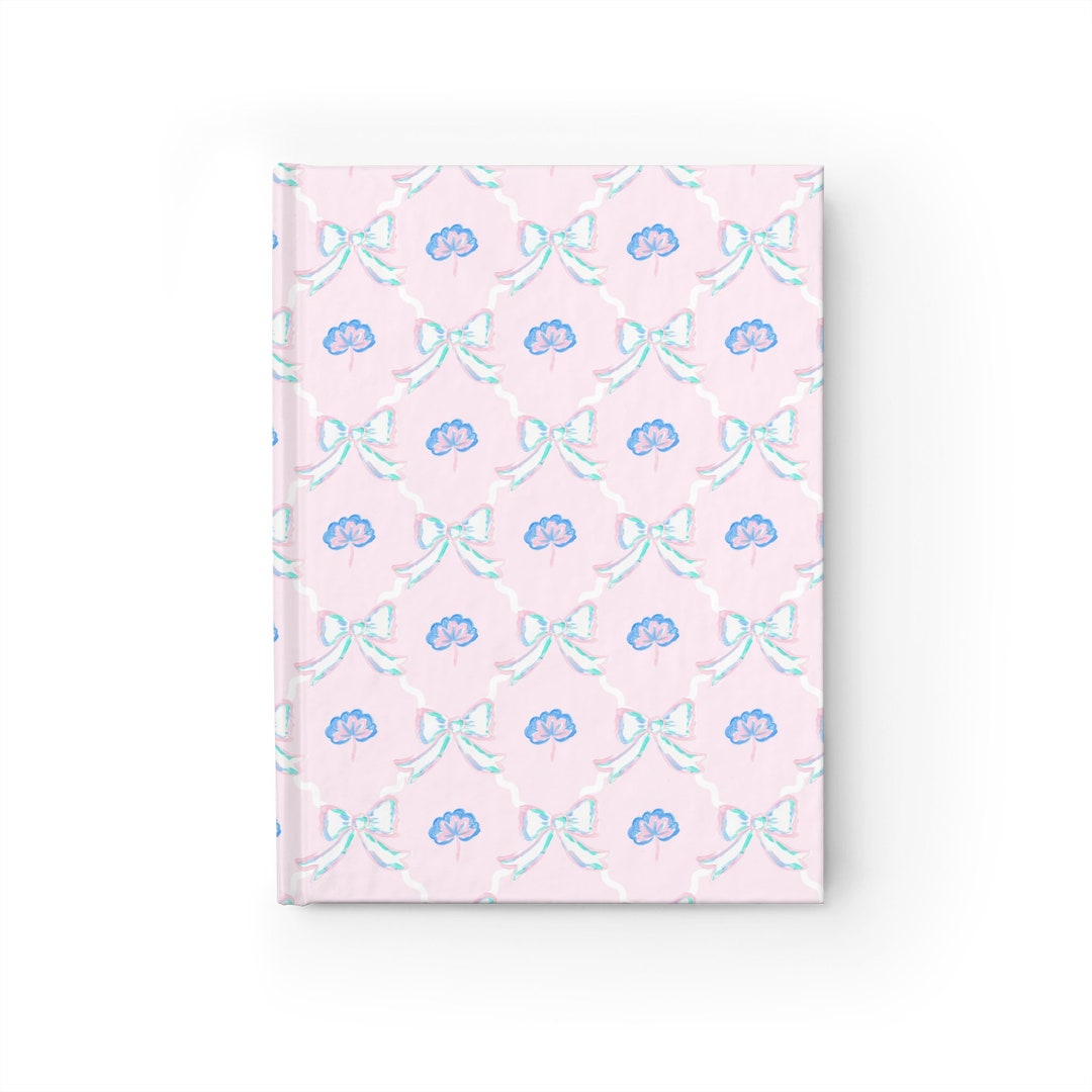 Pink Blue Bow Journal - Ruled Line - Etsy