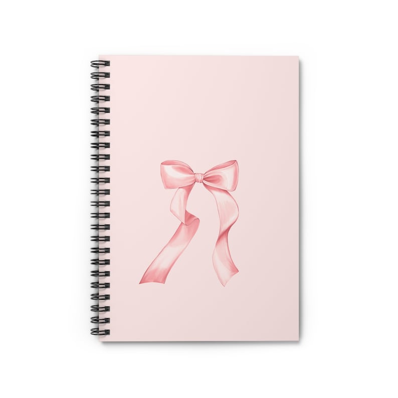 Pink Bow Spiral Notebook - Ruled Line - Etsy