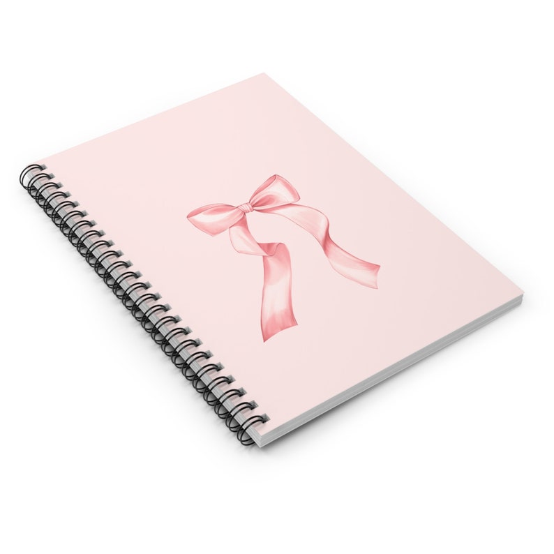 Pink Bow Spiral Notebook - Ruled Line - Etsy