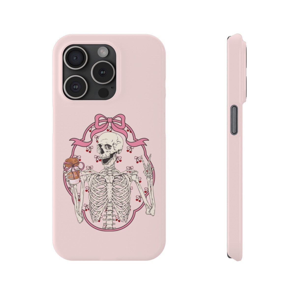 Coquette Skeleton Cherry Slim Phone Case for iPhone 7 8 Plus XR Xs Max ...