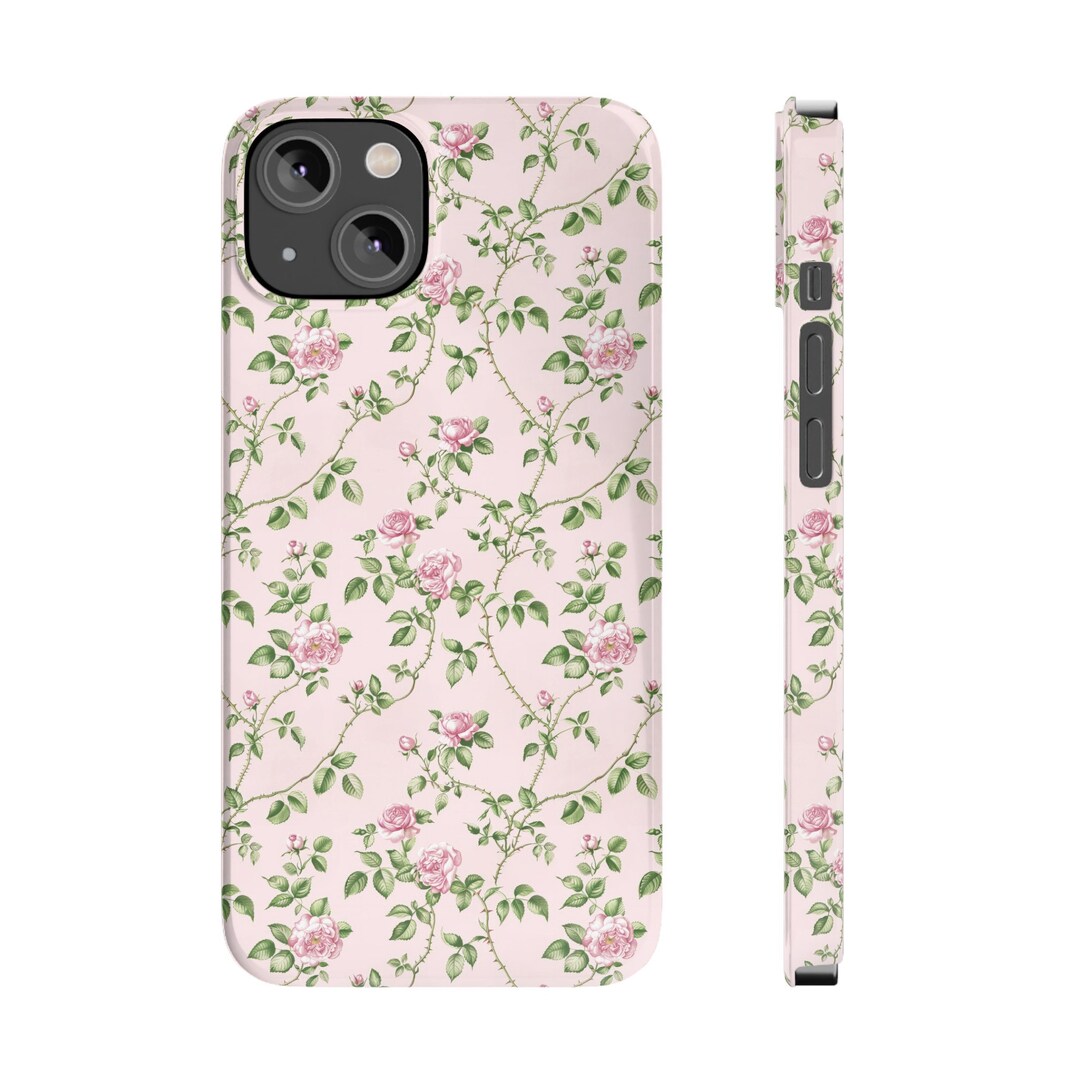 Romantic Cottagecore Rose Phone Case Floral Slim Phone Case for iPhone ...