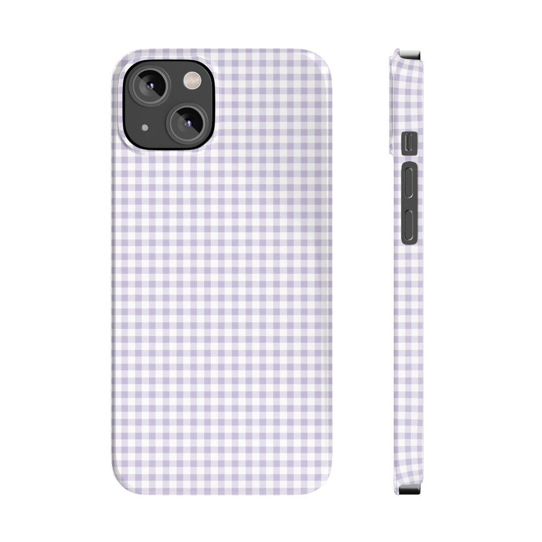 Pastel Purple Gingham Phone Case Lavender Slim Phone Case for 7 8 Plus ...