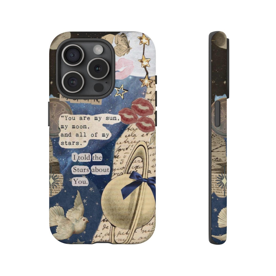 Moon Collage Phone Case Preppy Cute Moon Star Collage Tough Phone Case ...