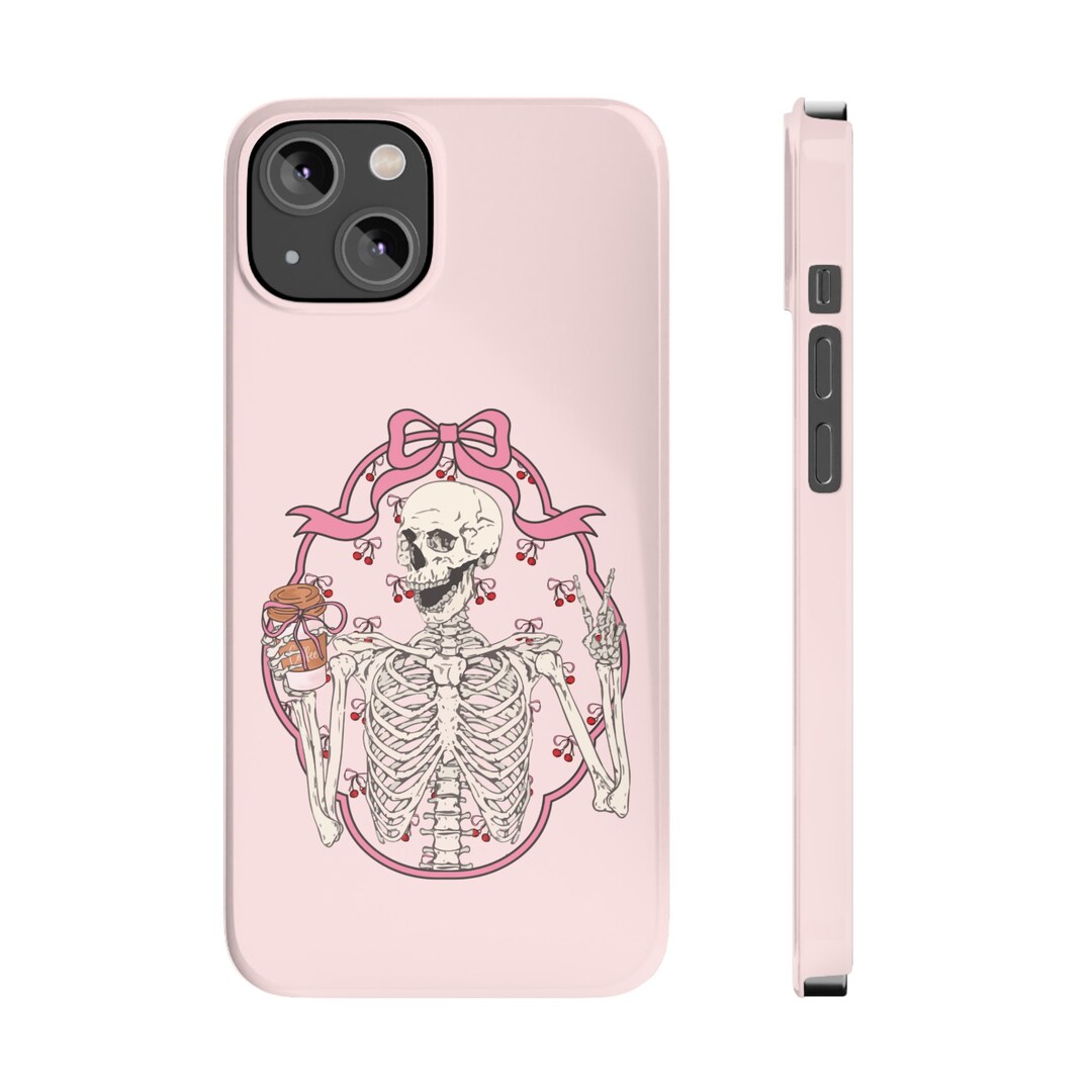 Coquette Skeleton Cherry Slim Phone Case for iPhone 7 8 Plus XR Xs Max ...