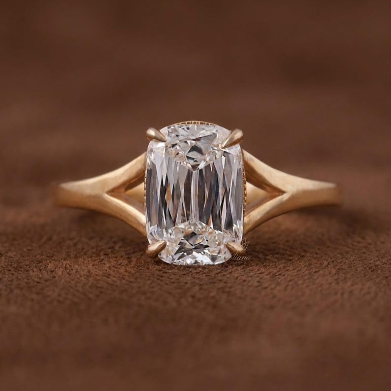 Lab Grown Diamond Engagement Ring, Ashoka Criss Cut, Split Shank ...