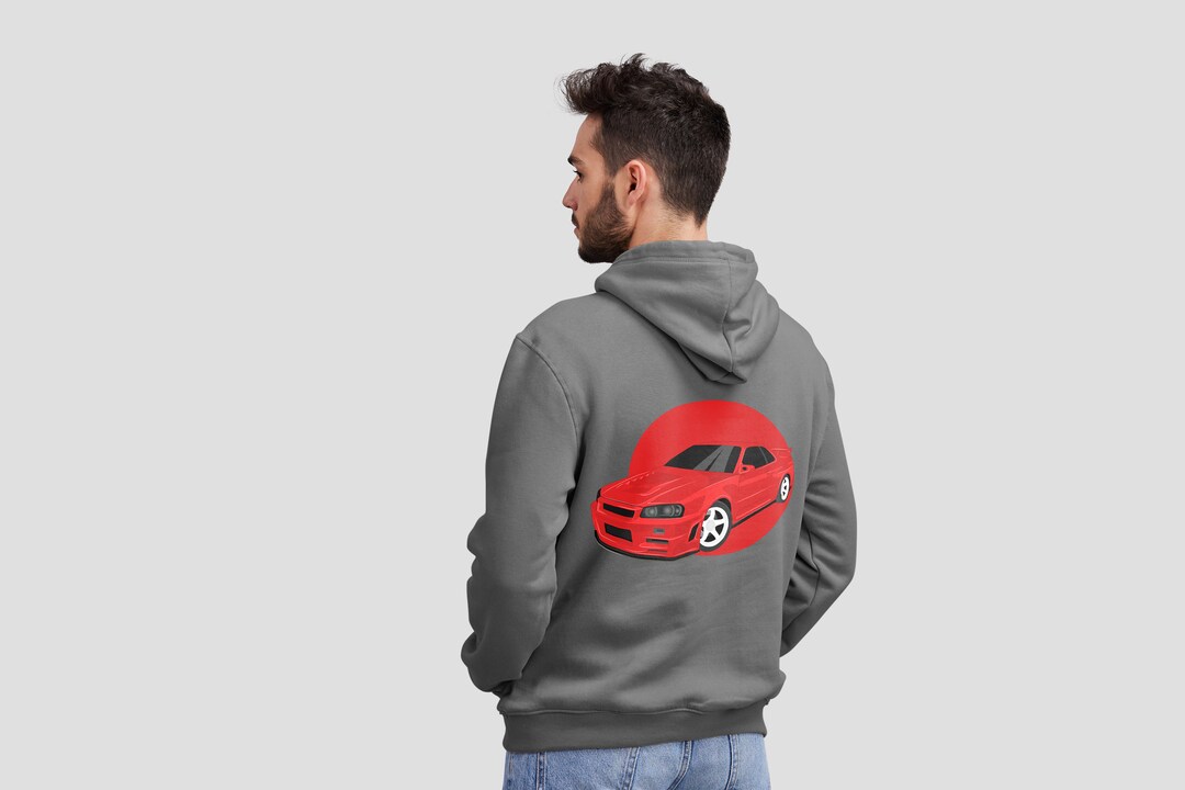 Nissan Skyline R34 GTR RED Hooded Jumper Hoodie for Car - Etsy