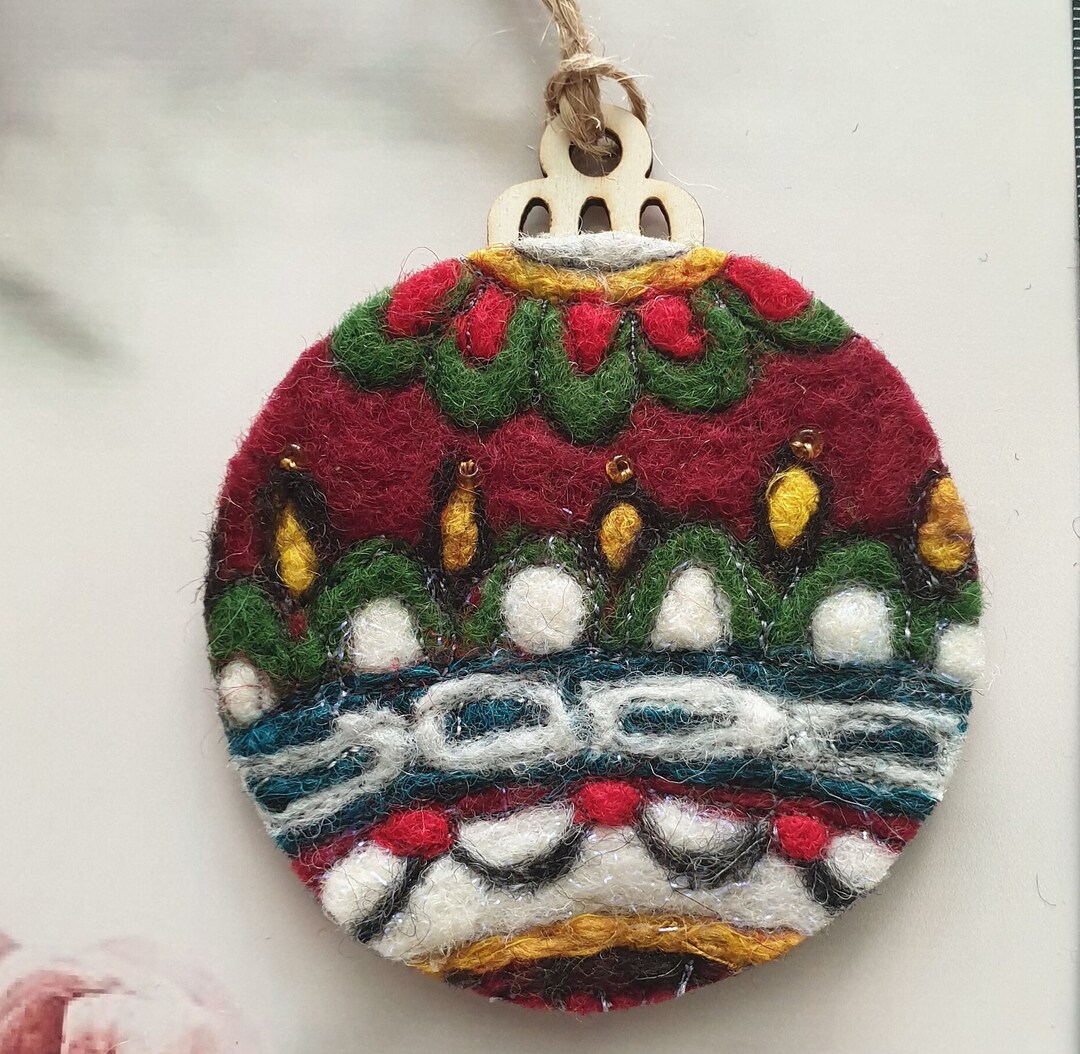 Handmade, Needle-felted Christmas Decoration or Table Gift: Mounted on ...