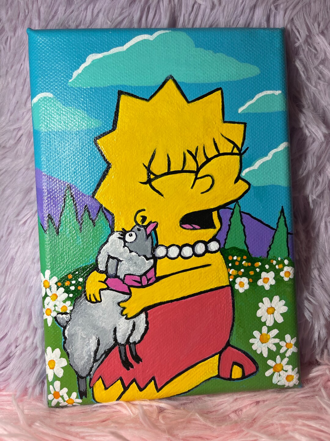 Lisa the Vegetarian the Simpsons Mini Painting - Etsy