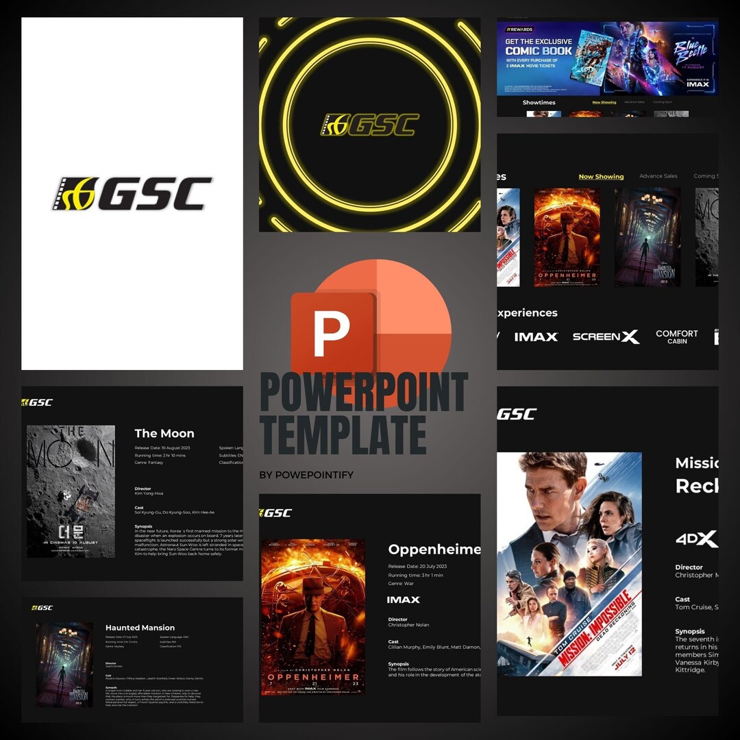 Plantilla de presentación de PowerPoint / Estilo de cine GSC Transición ...