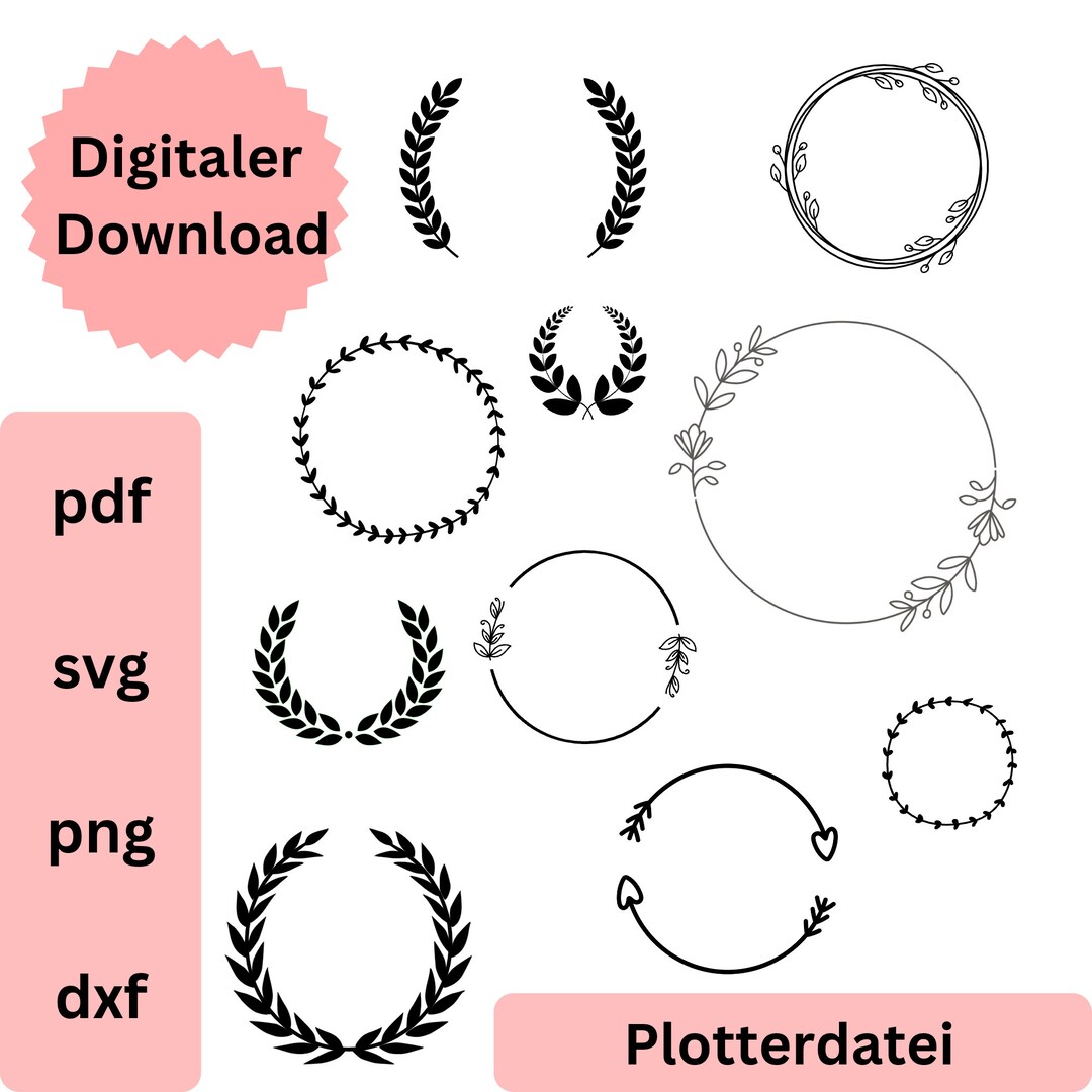 Plotter File Wreaths Digital Download - Etsy